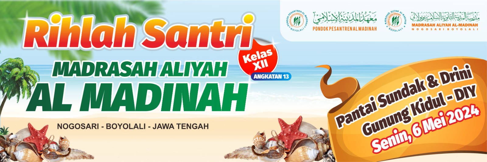 Rihlah kelas 12 di Pantai Sundak Gunung kidul – MA Al Madinah